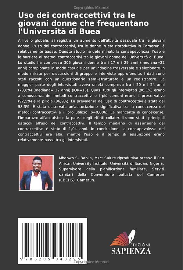 Uso dei contraccettivi tra le giovani donne che frequentano l'Università di Buea (Italian Edition)