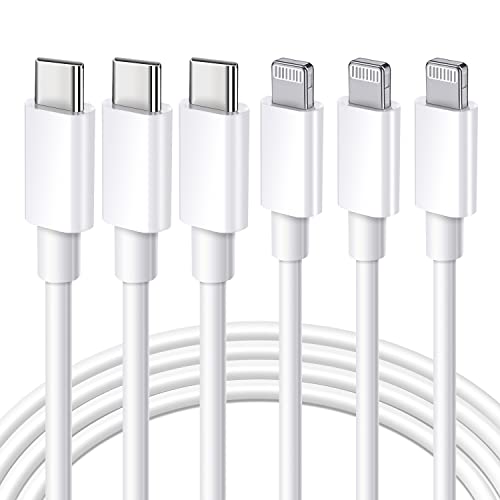 [Apple MFi Certified] USB C to Lightning Cable 3Pack 10FT iPhone Fast Charger Cable Type C Charging Cord Compatible with iPhone 14 13 13 Pro Max 12 12 Pro Max 11 XS XR X 8 iPad,White