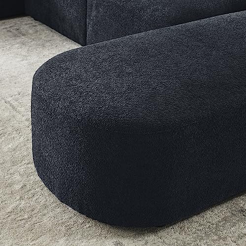 Free Combination Upholstered Reversible Modular Sectional Sofa,Rearrangeable U-Shaped Corner Cloud Deep Sleeper Sofá Bed with 2 Single Seats, Chaises and Ottomans for Living Room Office Furniture Set