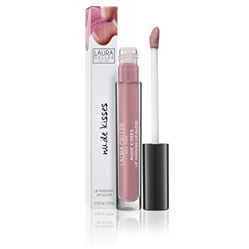 LAURA GELLER NEW YORK Nude Kisses Lip Hugging Lip Gloss - Non-Sticky Finish, Ultra Creamy, High Shine Lip Moisturizer with Vitamin E and Shea Butter, Barely There