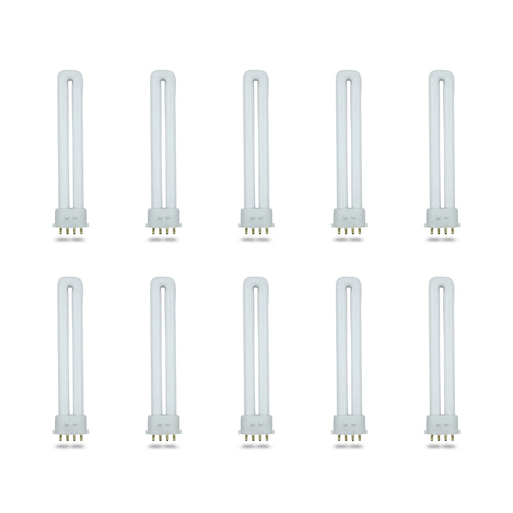 lumenivo 13 Watt CFL Replacement for Sunlite PL13/E/SP35K 2GX7 4-PIN Base Tube Compact Fluorescent Bulb - 3500K Neutral White - for Coleman Lantern, Indoor, and Outdoor Fixtures - 10 Pack
