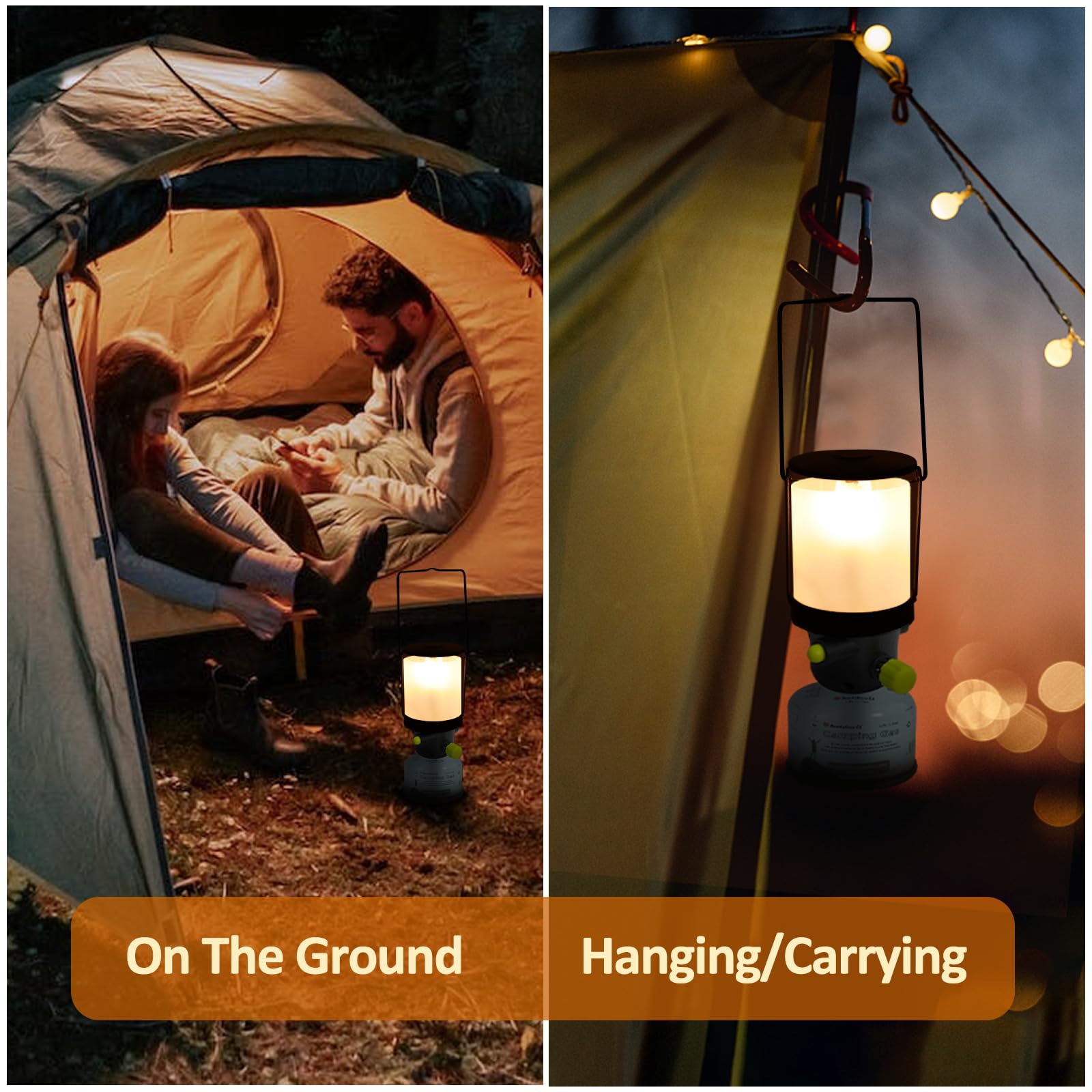 Hotdevil Camping Gas Lantern Outdoor Portable Camping Light Lantern Camping Lamp Isobutane Propane Tent Gas Lamp Adjustable Brightness Piezo Ignition 3 Mantles Included for Travel Hiking Emergency Use