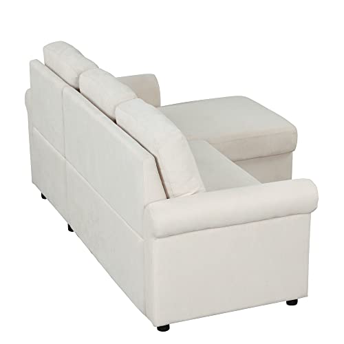Eafurn 3 Seater Reversible Sleeper Sectional Sofa Pull Out Couch Bed with Chaise Lounge and Storage,Comfy Velvet Upholstery Convertible L Shaped Corner Sofa&Couches for Living Room Furniture Sets