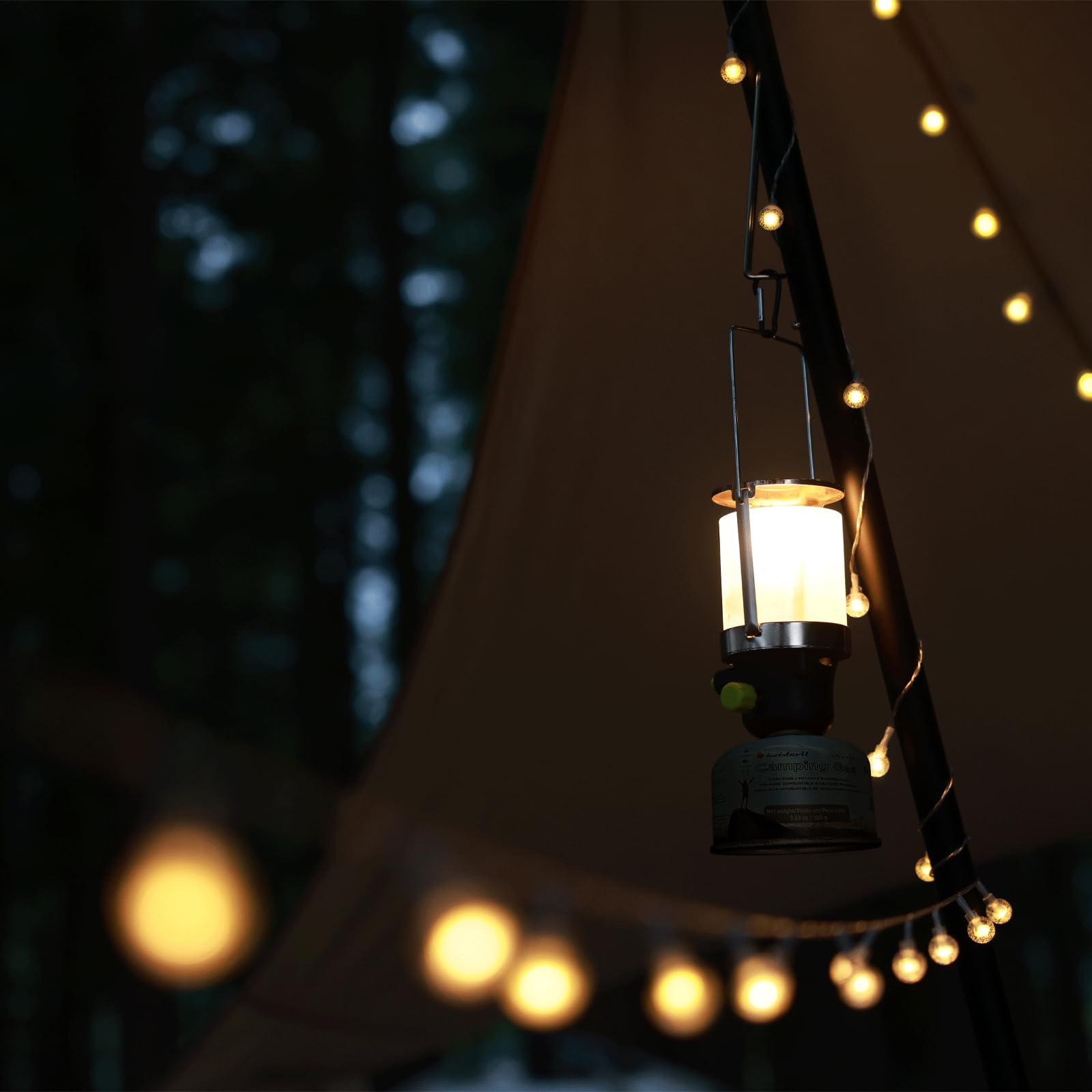 Hotdevil Camping Gas Lantern Outdoor Portable Camping Light Lantern Camping Lamp Isobutane Propane Tent Gas Lamp Adjustable Brightness Piezo Ignition 3 Mantles Included for Travel Hiking Emergency Use