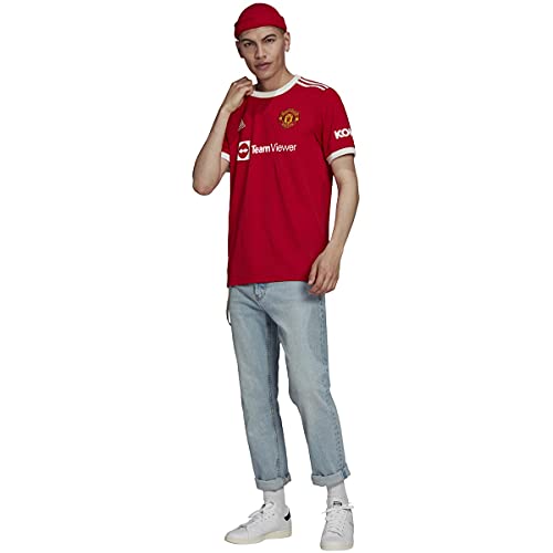 adidas Men's 2021-22 Manchester United Home Jersey (Real Red, Small)