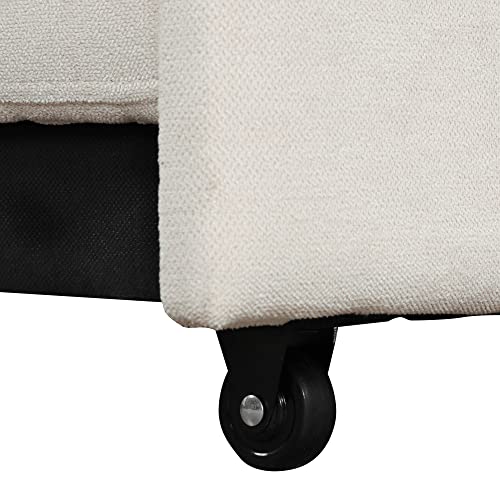 Eafurn 3 Seater Reversible Sleeper Sectional Sofa Pull Out Couch Bed with Chaise Lounge and Storage,Comfy Velvet Upholstery Convertible L Shaped Corner Sofa&Couches for Living Room Furniture Sets