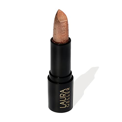 LAURA GELLER NEW YORK Gorgeous in Gold Rich Full-Coverage Lipstick, Limited Edition Gold Frosted Lip Color, Radiant in Rose