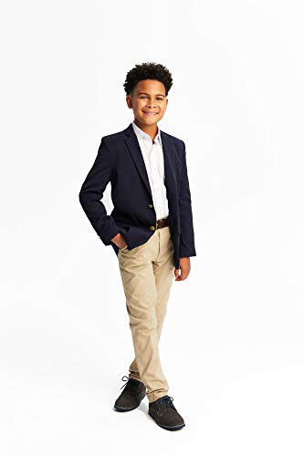 French Toast Boys Expandable Collar Dress With Long Sleeves (Standard & Husky) Button Down Shirt, White, 5 US