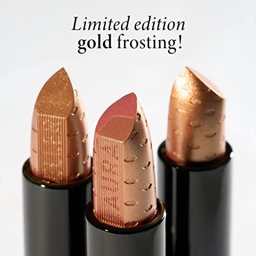 LAURA GELLER NEW YORK Gorgeous in Gold Rich Full-Coverage Lipstick, Limited Edition Gold Frosted Lip Color, Radiant in Rose