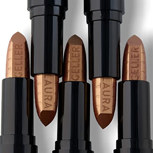 LAURA GELLER NEW YORK Gorgeous in Gold Rich Full-Coverage Lipstick, Limited Edition Gold Frosted Lip Color, Radiant in Rose