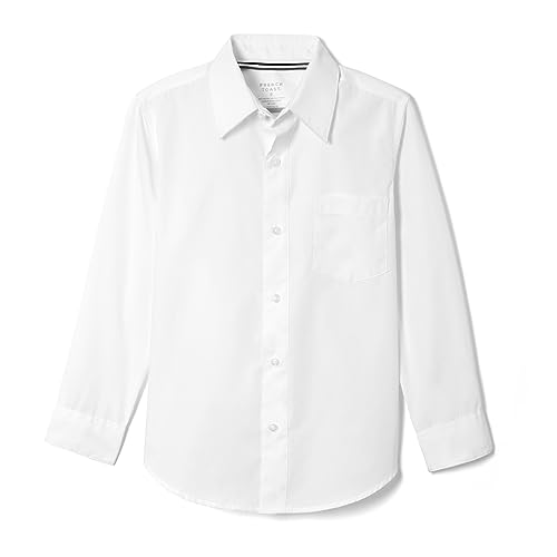 French Toast Boys Expandable Collar Dress With Long Sleeves (Standard & Husky) Button Down Shirt, White, 5 US
