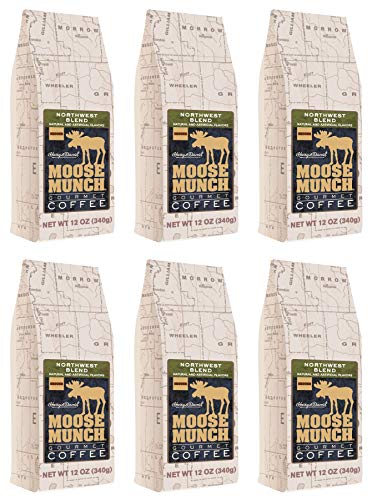 Moose Munch Gourmet Ground Coffee by Harry & David, 6/12 oz bags (Northwest Blend)