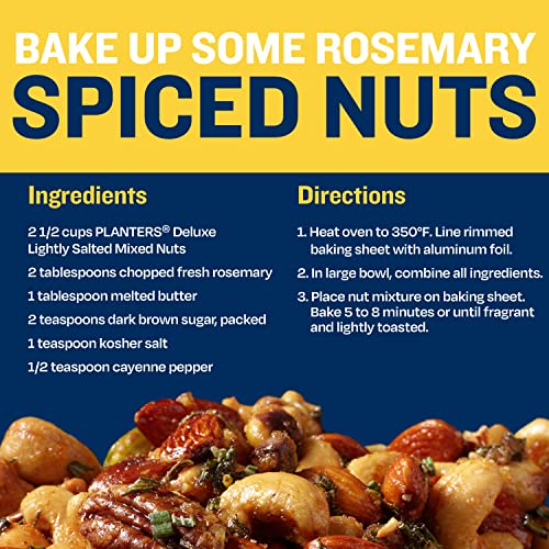PLANTERS Deluxe Lightly Salted Mixed Nuts, Party Snacks, Plant-Based Protein 15.25oz (1 Canister)