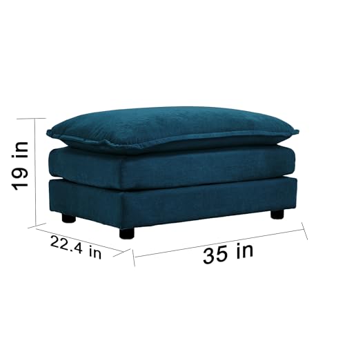 ERYE 146.5" U Shaped Reversible Chaises Sectional Sofa Modern Deep Seat Sofa & Couch with Movable Ottomans, Oversized Modular Sleeper Upholstered for Living Room, Apartment, Studio, Office