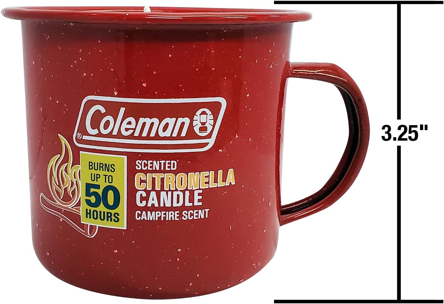 Coleman Scented Outdoor Citronella Candle in Tin Mug, Campfire Scented Rustic Outdoor Camping Candle, Up to 50h Burn Time
