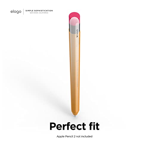 elago Classic Pencil Case Compatible with Apple Pencil 2nd Generation Cover Sleeve, Classic Design, Compatible with Magnetic Charging and Double Tap (Must Read Installation Instructions) [Yellow]