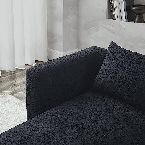 Free Combination Upholstered Reversible Modular Sectional Sofa,Rearrangeable L-Shaped Corner Cloud Deep Sofá with Right Side Chaise,Ottoman and Waist Pillows for Living Room Office Furniture Set