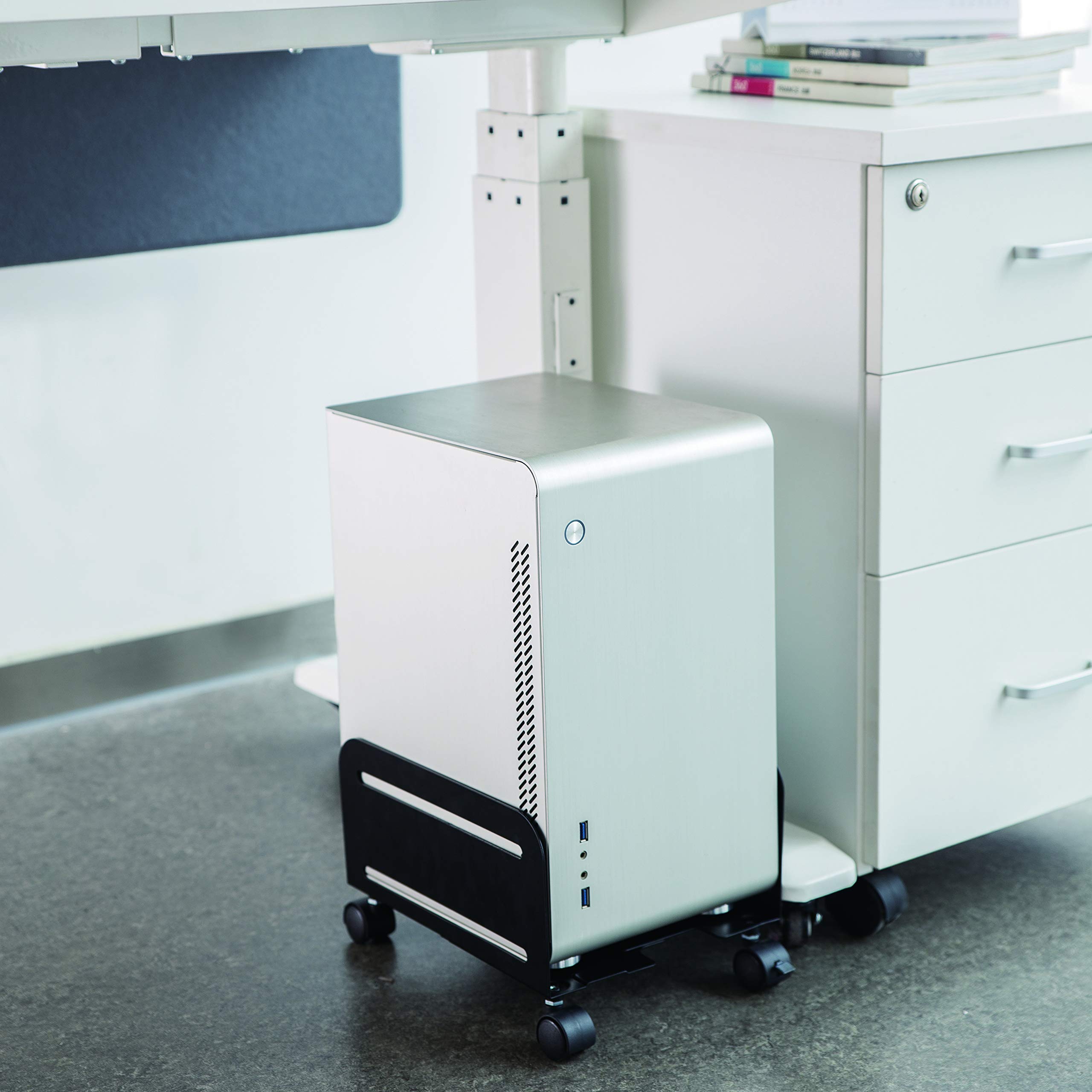 HumanCentric PC Stand – Computer Tower and CPU Stand Cart | Adjustable and Mobile PC Holder with Wheels