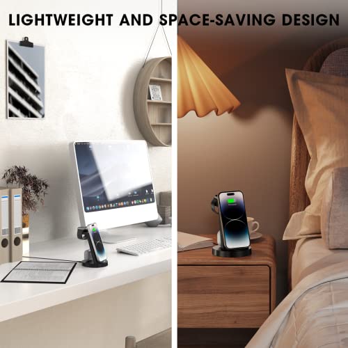 3 in 1 Charging Station for iPhone, Wireless Charger for iPhone 14 13 12 11 X Pro Max & Apple Watch - Charging Stand Dock for AirPods