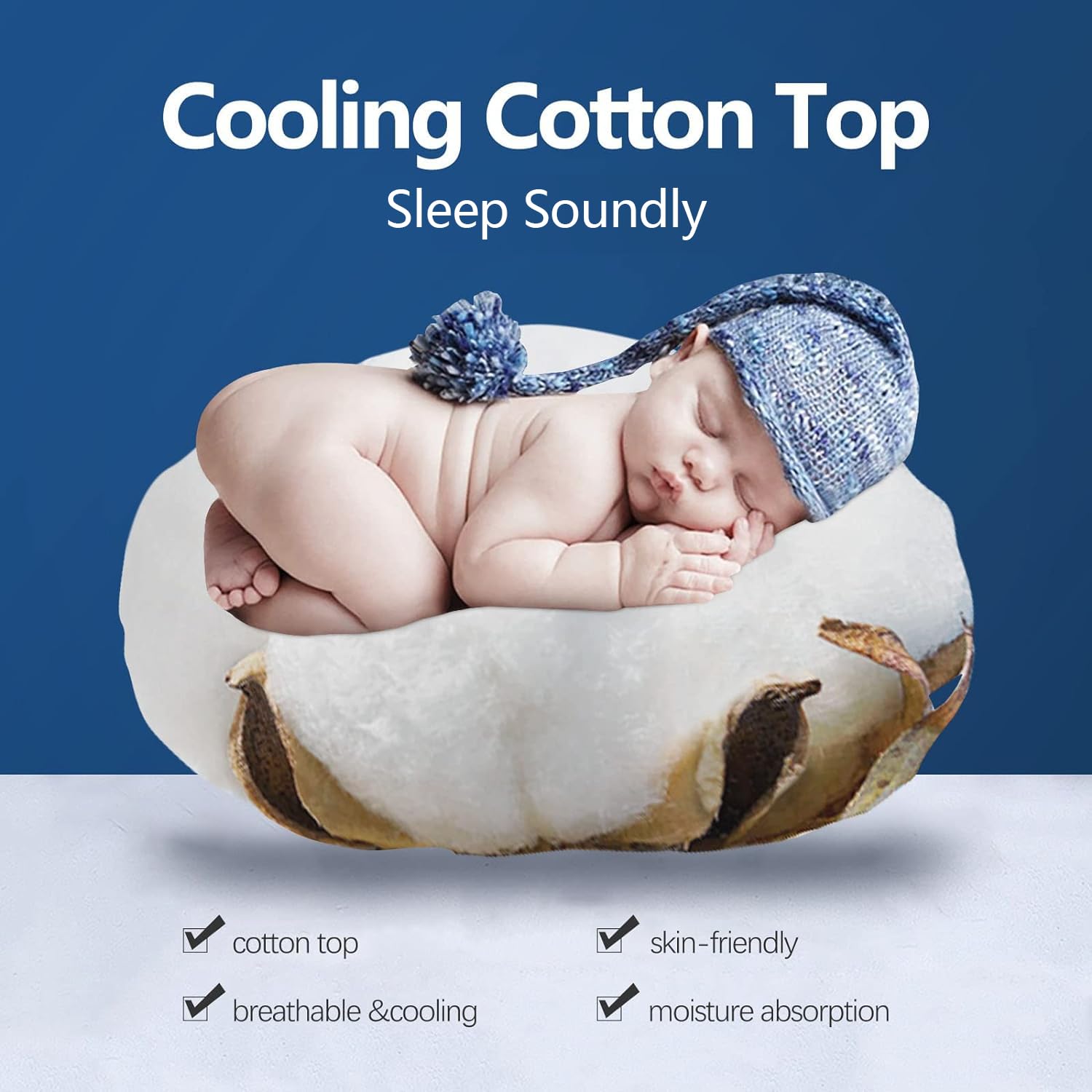 COONP Queen Mattress Topper, Extra Thick Pillowtop, Cooling Mattress Topper, Plush Mattress Pad Cover 400TC Cotton Top Protector with 8-21 Inch Deep Pocket 3D Snow Down Alternative Fill