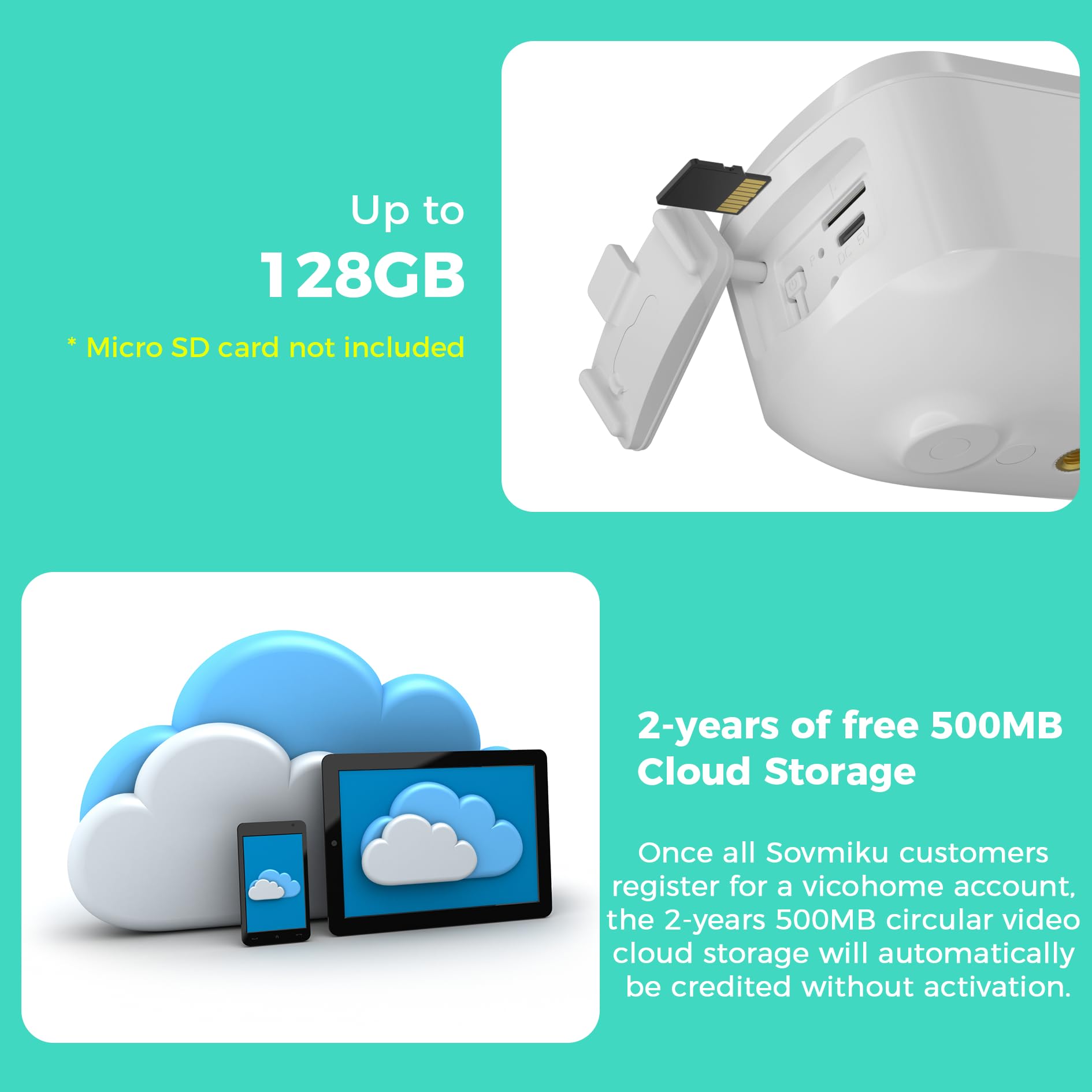 Sovmiku CG3 2K Starlight Color Night Vision,Solar Security Camera Wireless Outdoor,2-years Free Cloud Storage,Easy to Setup,Motion Detection,Two Way Audio,Audible Flashlight Siren,2.4GHz Wi-Fi,SD Slot