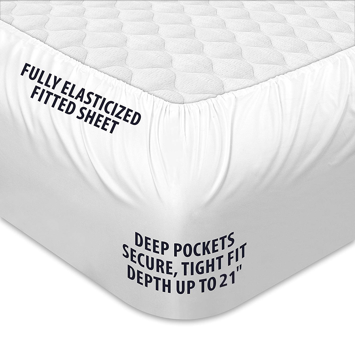 COONP Queen Mattress Topper, Extra Thick Pillowtop, Cooling Mattress Topper, Plush Mattress Pad Cover 400TC Cotton Top Protector with 8-21 Inch Deep Pocket 3D Snow Down Alternative Fill