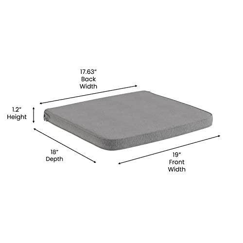 Flash Furniture All- Weather Polyester Fabric Patio Chair Cushion, 1 Pack, Gray