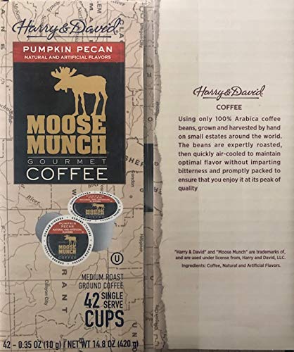 Moose Munch Gourmet Coffee | Pumpkin Pecan, Medium Roast 42 Single Serve Cups
