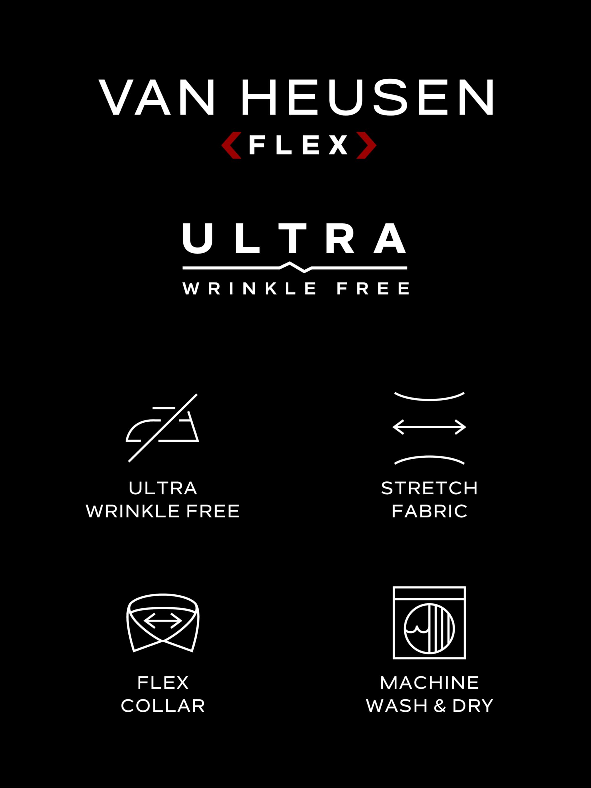 Van Heusen Men's Dress Shirt Regular Fit Ultra Wrinkle Free Flex Collar Stretch Solid, Blue Frost, 16"-16.5" Neck 34"-35" Sleeve