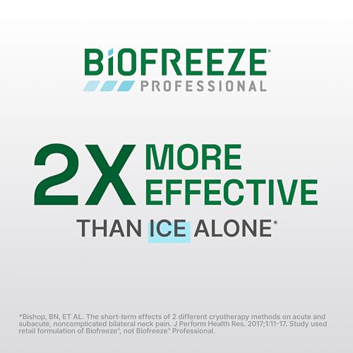 Biofreeze 13566 Professional Menthol Roll-On Pain-Relieving Gel 3 FL oz Green, Backache, Strains, Bruises, & Sprains, Pack of 3