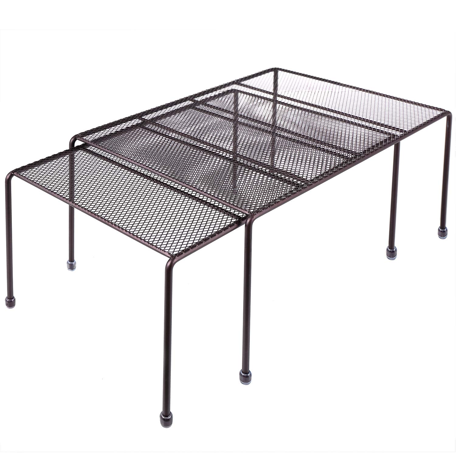 Expandable Stackable Kitchen Cabinet and Counter Shelf Organizer,Kitchen Shelves, Cabinet Organization,Bronze