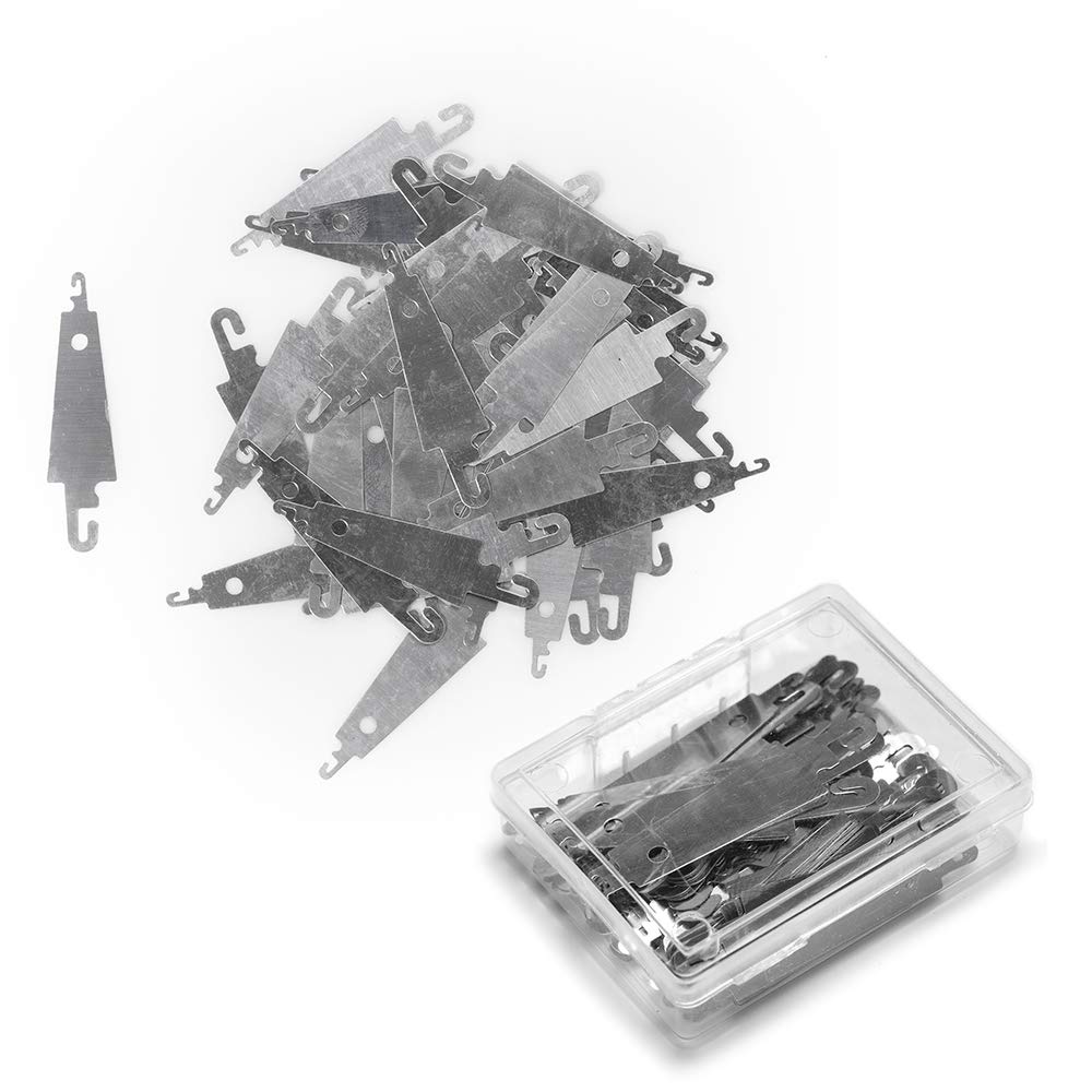 Jofefe 60Pcs Stainless Steel Needle Threader Embroidery Cross Stitch Needle-Threading Tools for Large Eye Needles Hand DIY Sewing with Clear Box