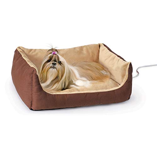 K&H Pet Products Thermo-Pet Cuddle Cushion Heated Pet Bed Mocha 14" x 23" 4W
