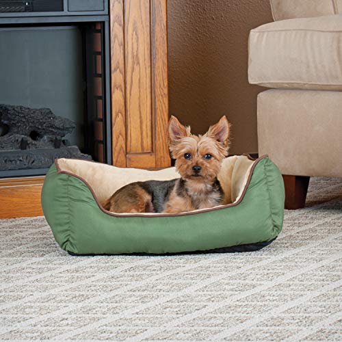 K&H Pet Products Self-Warming Lounge Sleeper Pet Bed Small Sage/Tan 16" x 20"