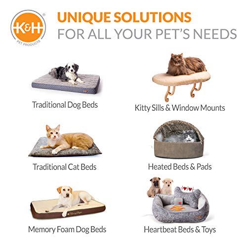 K&H Pet Products Self-Warming Lounge Sleeper Pet Bed Small Sage/Tan 16" x 20"
