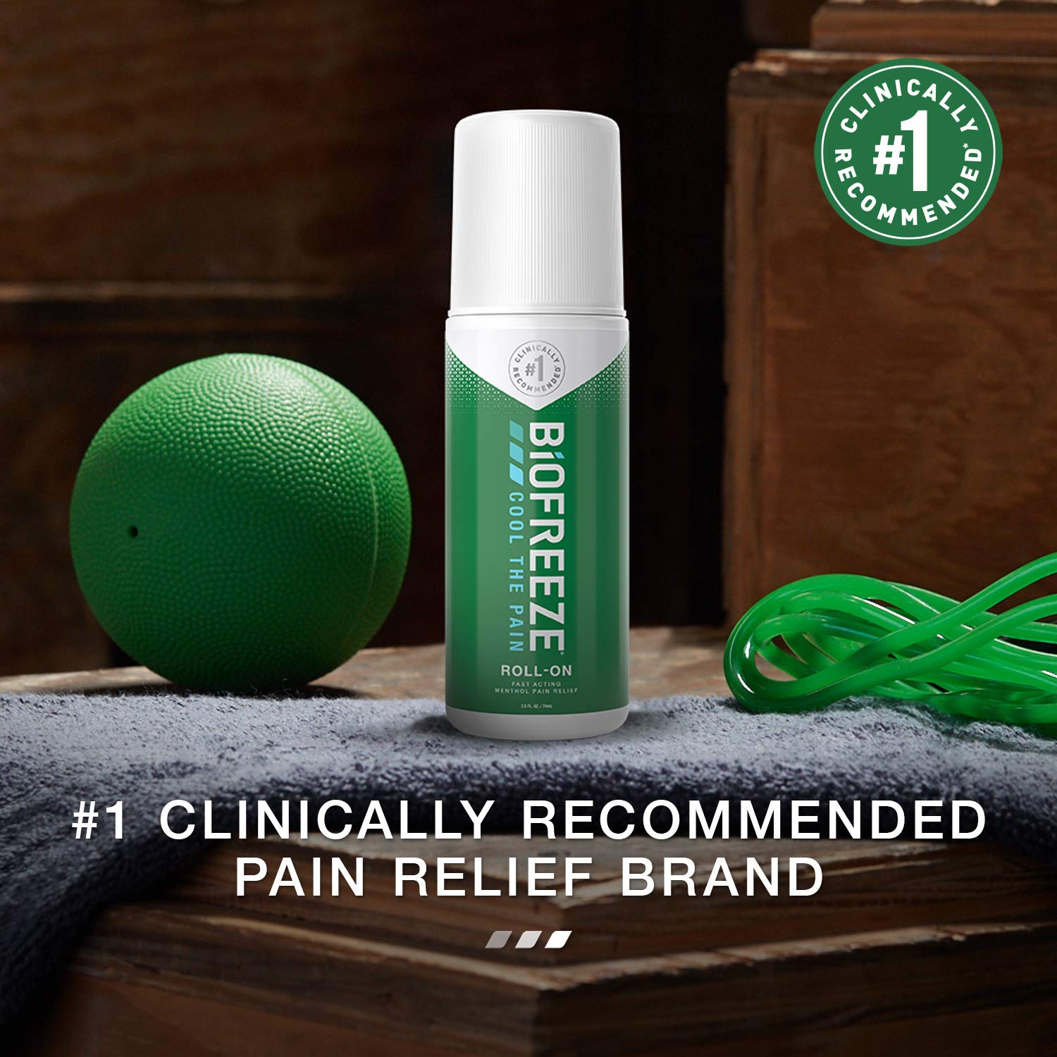 Biofreeze Pain Relief Roll-On, 3 oz. Roll-On, Fast Acting, Long Lasting, & Powerful Topical Pain Reliever, Pack of 3 (Packaging May Vary)