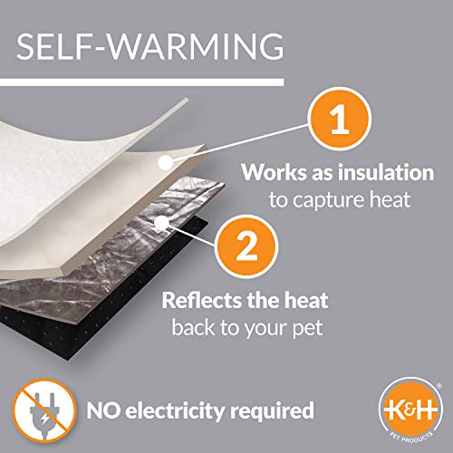 K&H Pet Products Self-Warming Lounge Sleeper Pet Bed Small Sage/Tan 16" x 20"