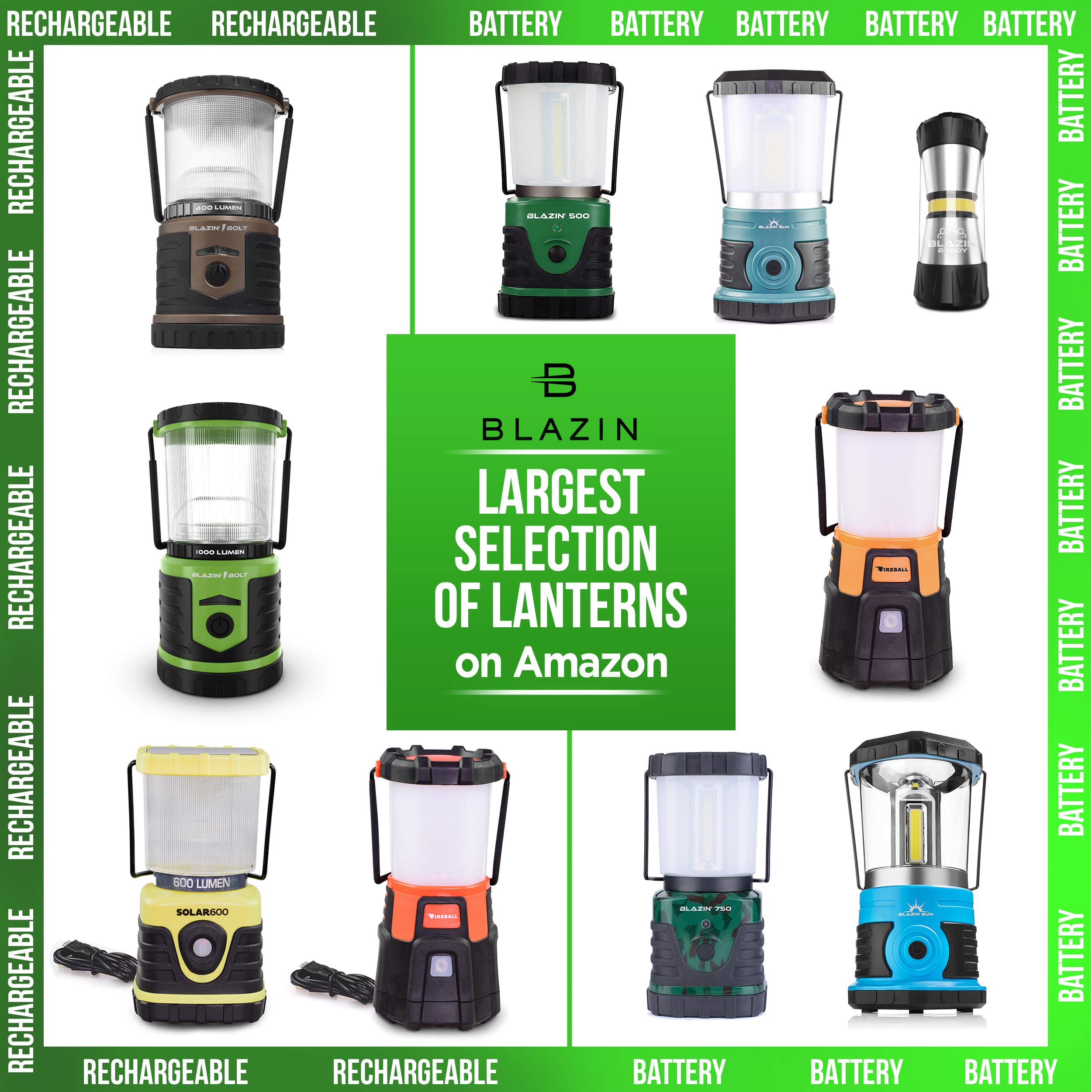 Blazin Ultra Bright Camping Lantern - Waterproof, Portable & Lightweight, 750 Lumens Battery Operated Camping Light - Ideal for Camping, Hurricane, Power Outages & Emergencies