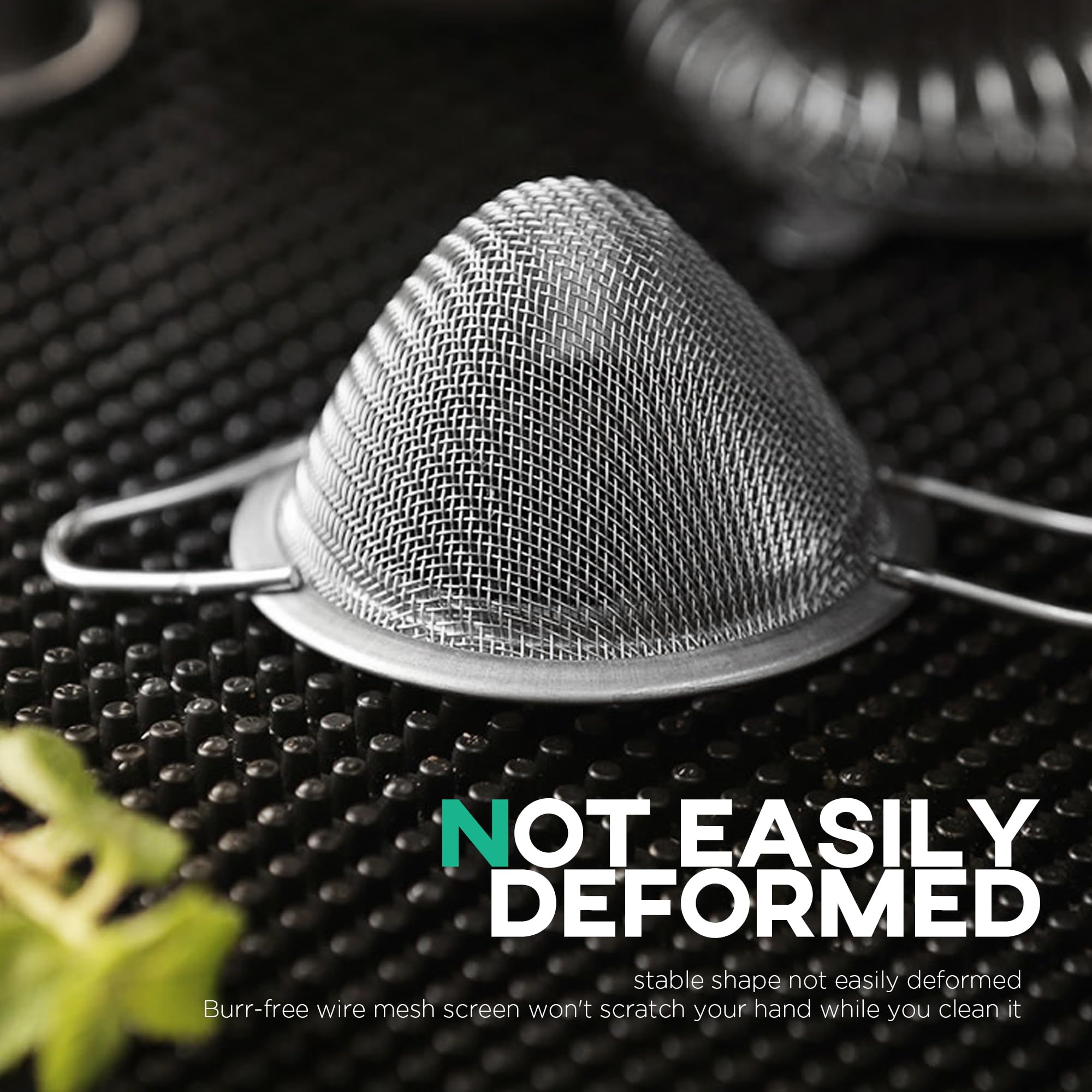 Fine Mesh Sieve Strainer Stainless Steel Cocktail Strainer Food Strainers Tea Strainer Coffee Strainer with Long Handle for Double Straining Utensil 3.3 inch by Homestia