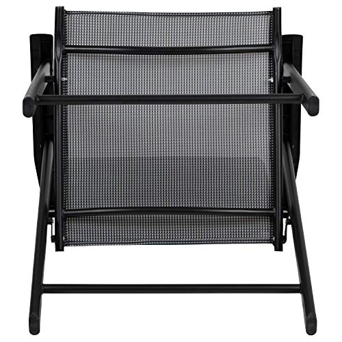 Flash Furniture Black Outdoor Folding Patio Sling Chair (2 Pack)
