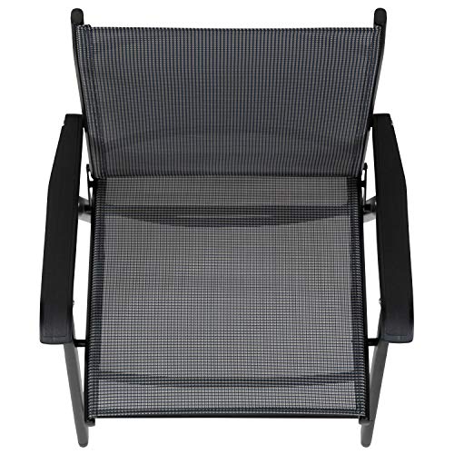 Flash Furniture Black Outdoor Folding Patio Sling Chair (2 Pack)