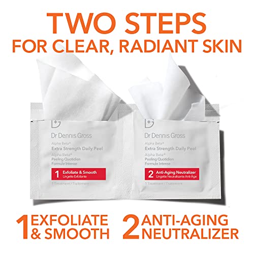 Dr. Dennis Gross Alpha Beta Extra Strength Daily Peel: for Oily Skin, Uneven Tone or Texture, Wrinkles or Enlarged Pores (5 Treatments)