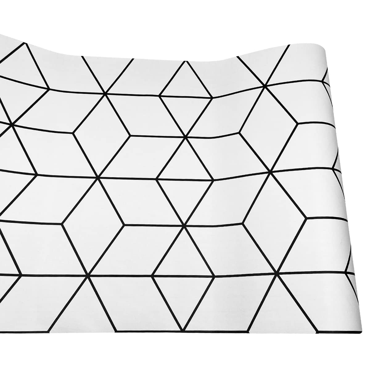 Yifasy Shelf Liner Black Hexagon Self-Adhesive Drawer Paper Furniture Protector Redo Wine Cabinet 118x17.7 Inch