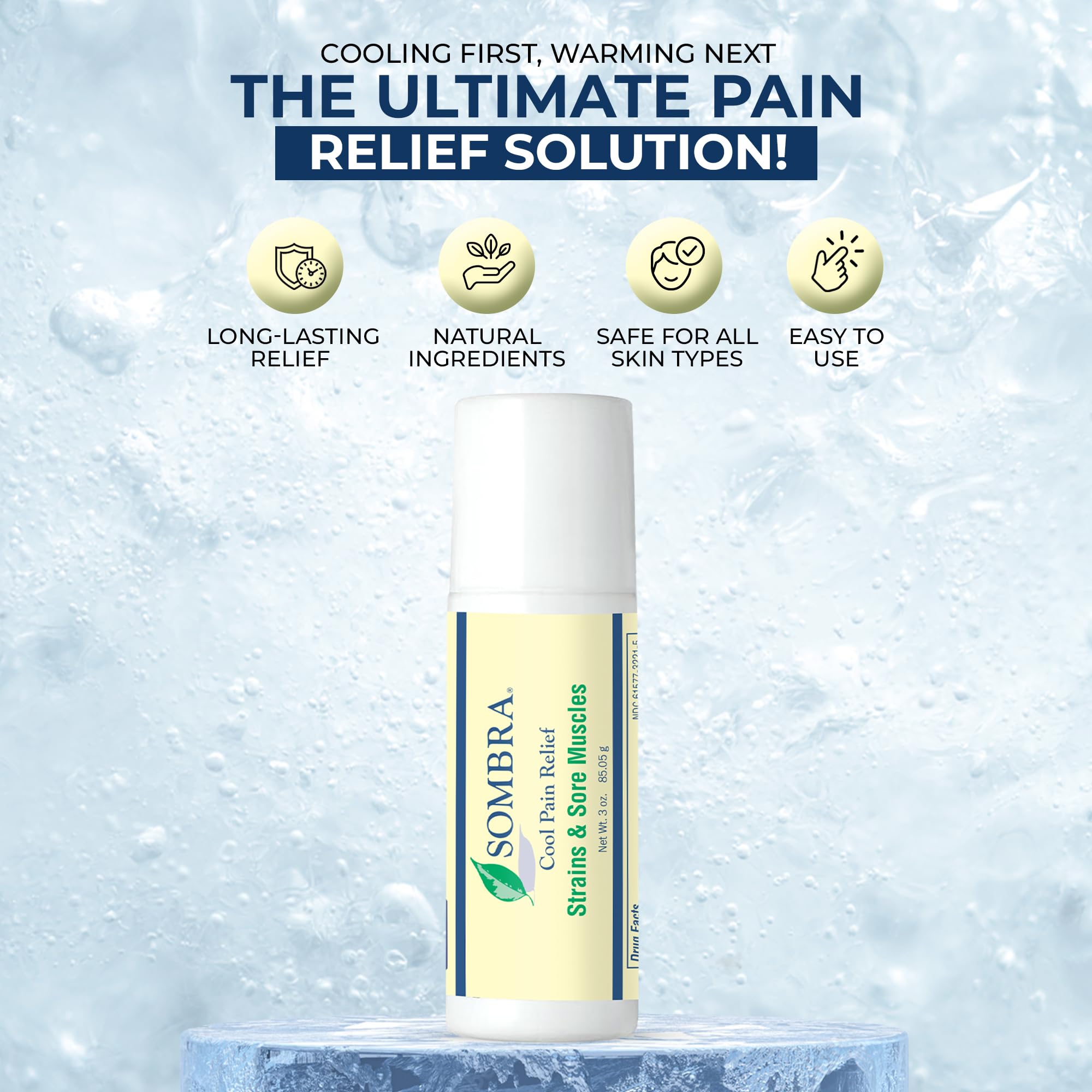 Sombra Cool Pain Relief Gel Roll On 85.05 g / 3 oz