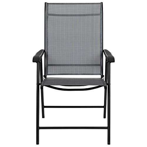 Flash Furniture Black Outdoor Folding Patio Sling Chair (2 Pack)