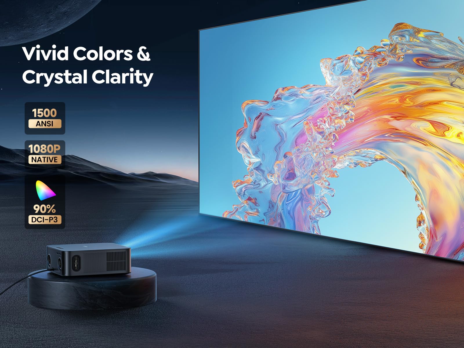 Outdoor Projector 4K, 5G WiFi Bluetooth Projector with 4D/4P Keystone Correction, Compatible with iOS/Android/ TV Stick/PS4