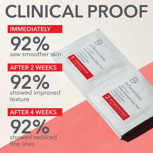 Dr. Dennis Gross Alpha Beta Extra Strength Daily Peel: for Oily Skin, Uneven Tone or Texture, Wrinkles or Enlarged Pores (5 Treatments)