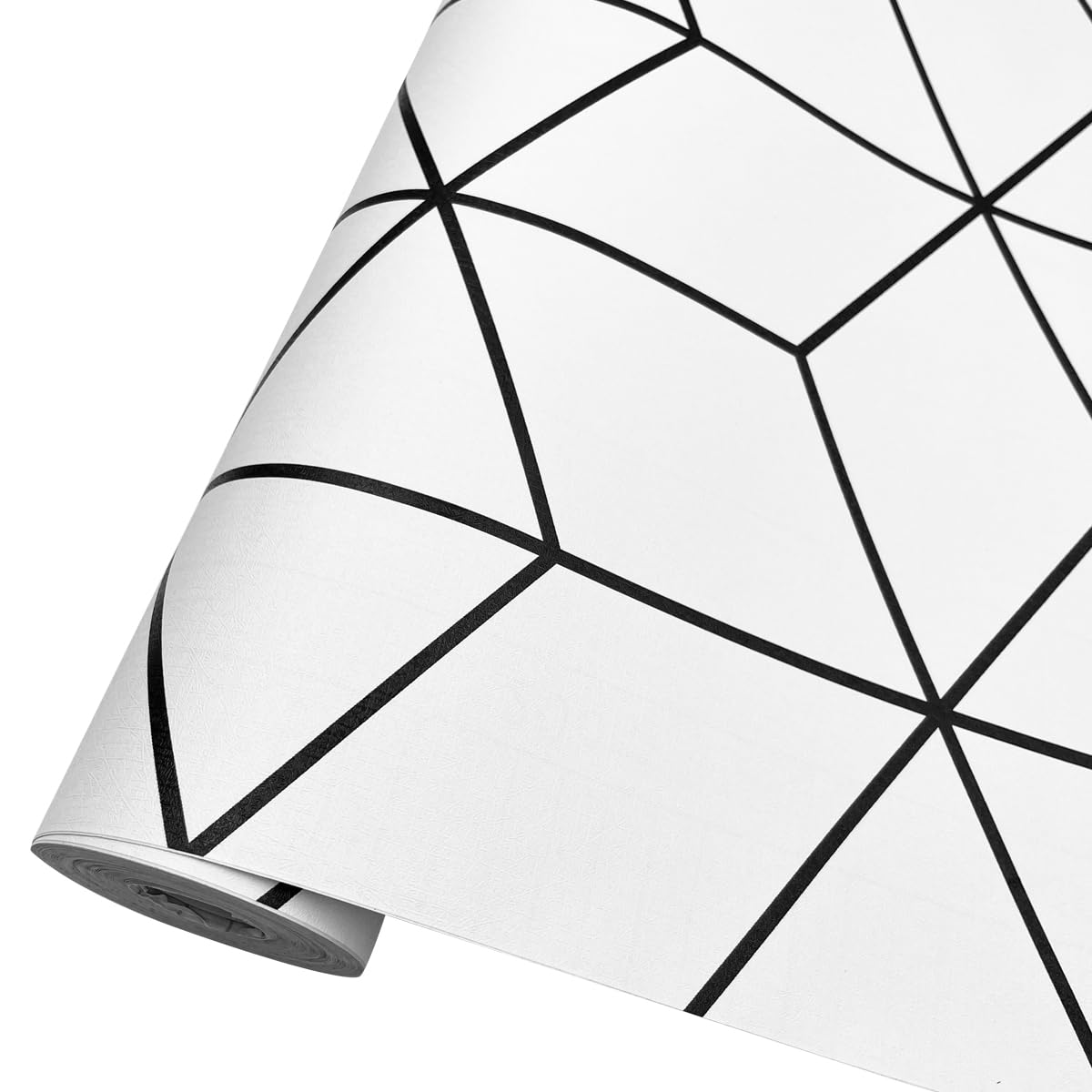 Yifasy Shelf Liner Black Hexagon Self-Adhesive Drawer Paper Furniture Protector Redo Wine Cabinet 118x17.7 Inch