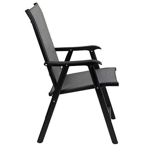 Flash Furniture Black Outdoor Folding Patio Sling Chair (2 Pack)
