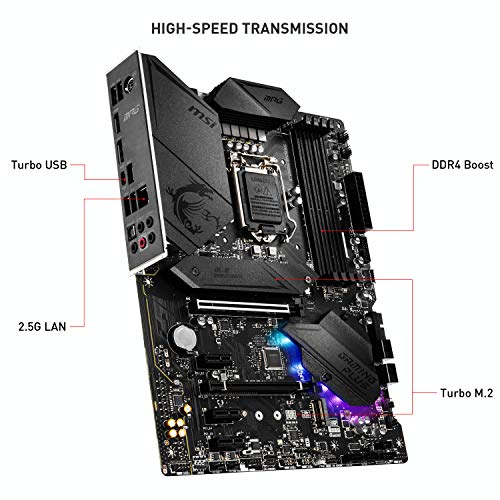 MSI MPG Z490 Gaming Plus Gaming Motherboard (ATX, 10th Gen Intel Core, LGA 1200 Socket, DDR4, CF, Dual M.2 Slots, USB 3.2 Gen 2, 2.5G LAN, DP/HDMI, Mystic Light RGB)